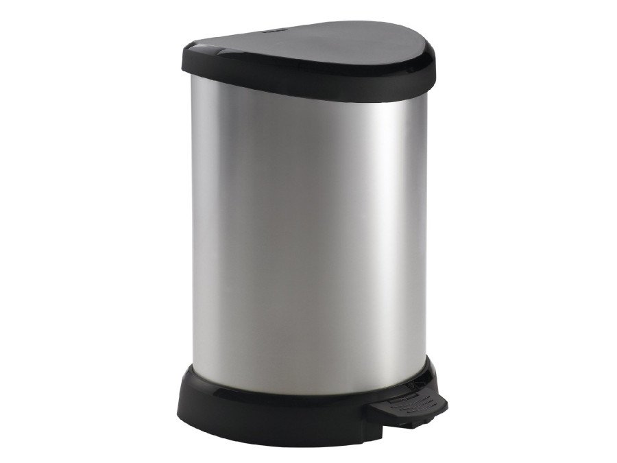 CURVER Metal Afvalemmer Deco 15 L in zwart/Silber metallic Plastic ...