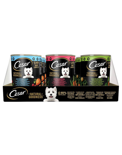 CESAR Natural Goodness 12x400g Blik Kip-, Rund-, Lamvlees voor ...