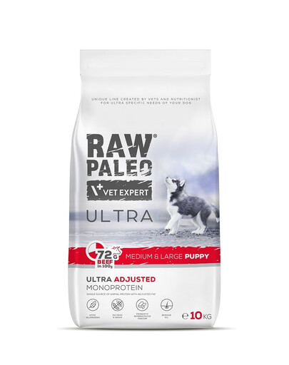RAW PALEO Ultra Beef Medium&Large Puppy 10kg :: Hond :: Hondenvoer en ...