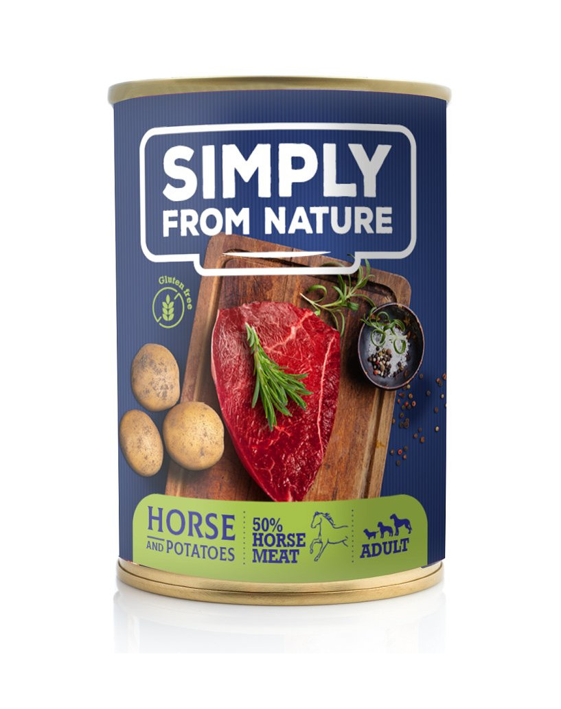 SIMPLY FROM NATURE Paardenvlees met Aardappelen 6 x 400 g :: Hond ...